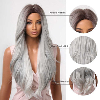 Serenity | Gray Gradient Wig | Body Wave Wig | 28 inch Wig | TM Pop ...